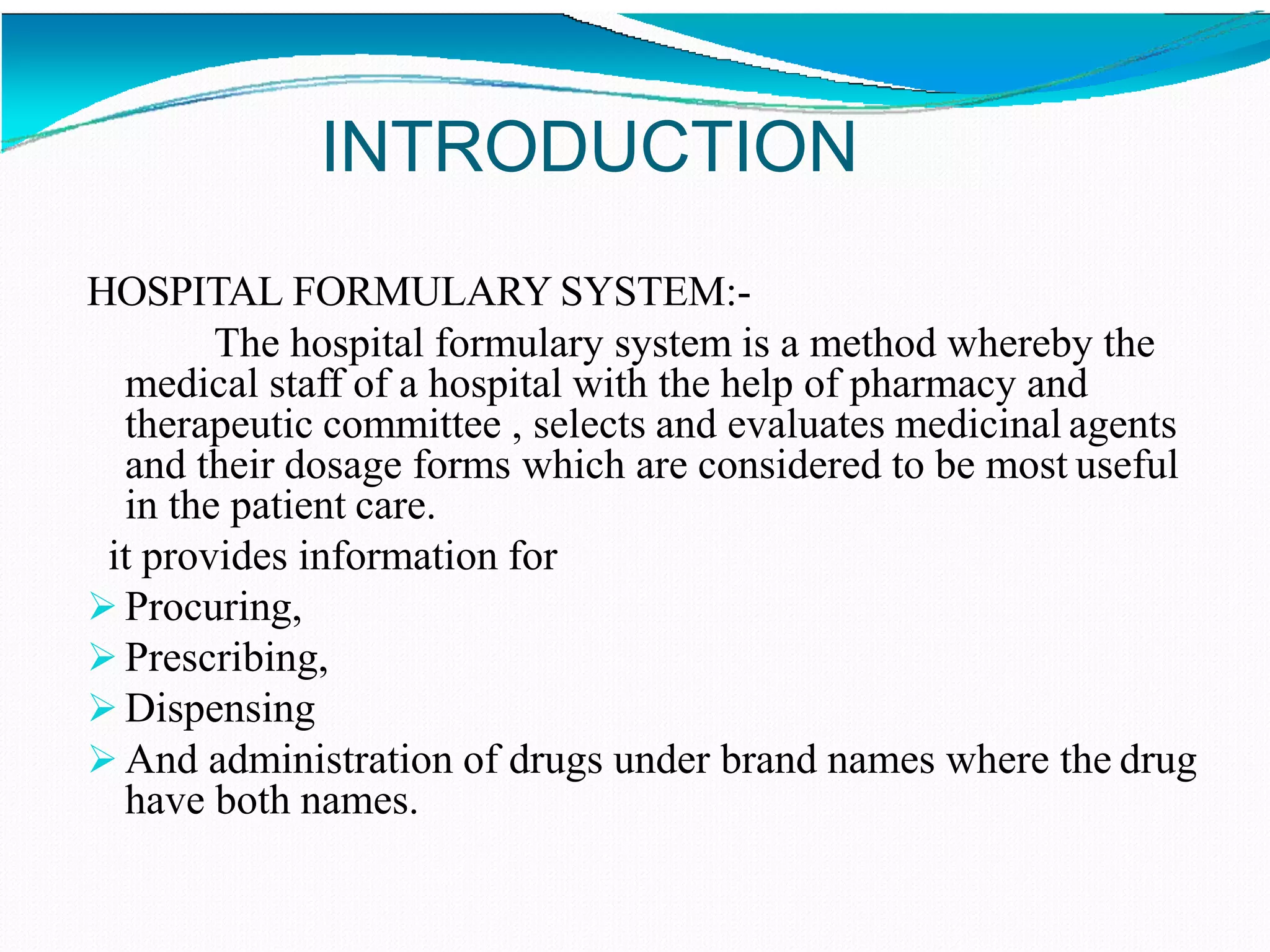 Hospital formulary | PPTX
