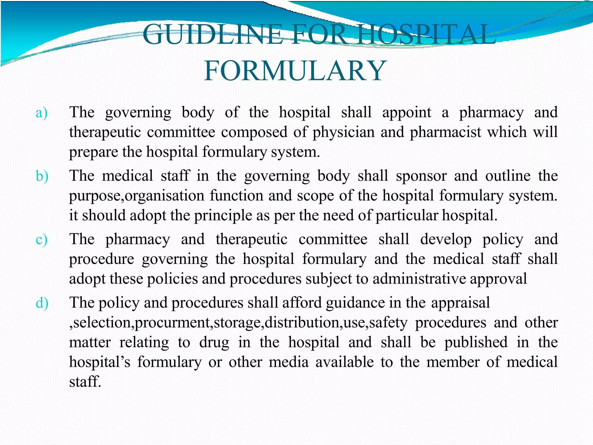 Hospital formulary | PPTX