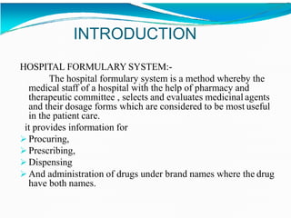 Hospital formulary | PPTX