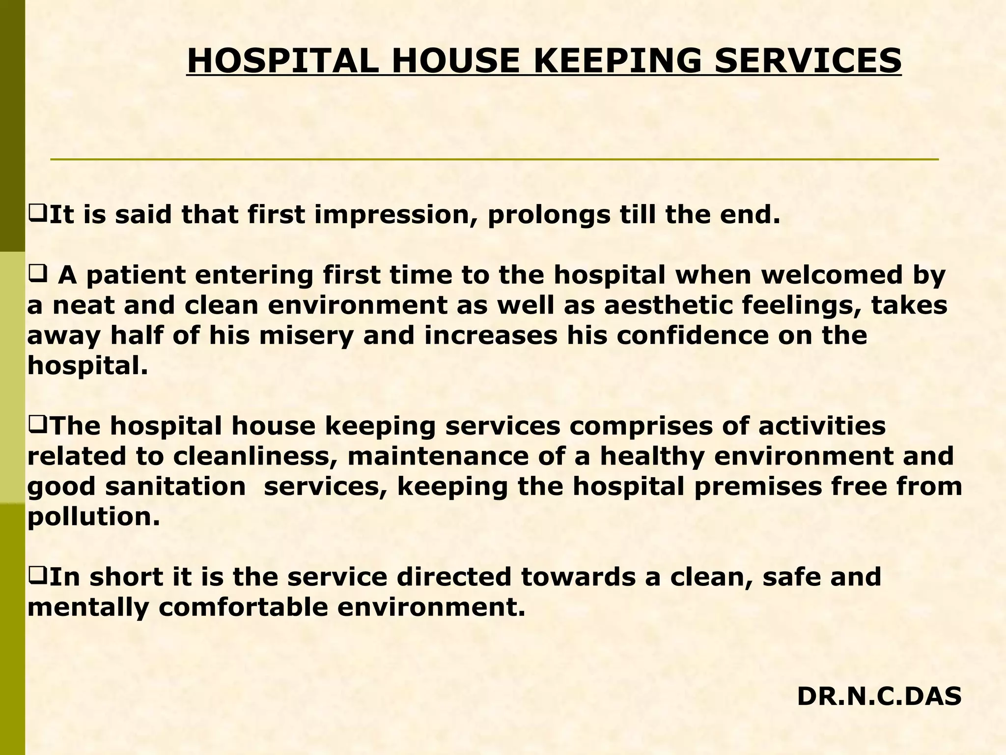 Hospital housekeeping services | PPT