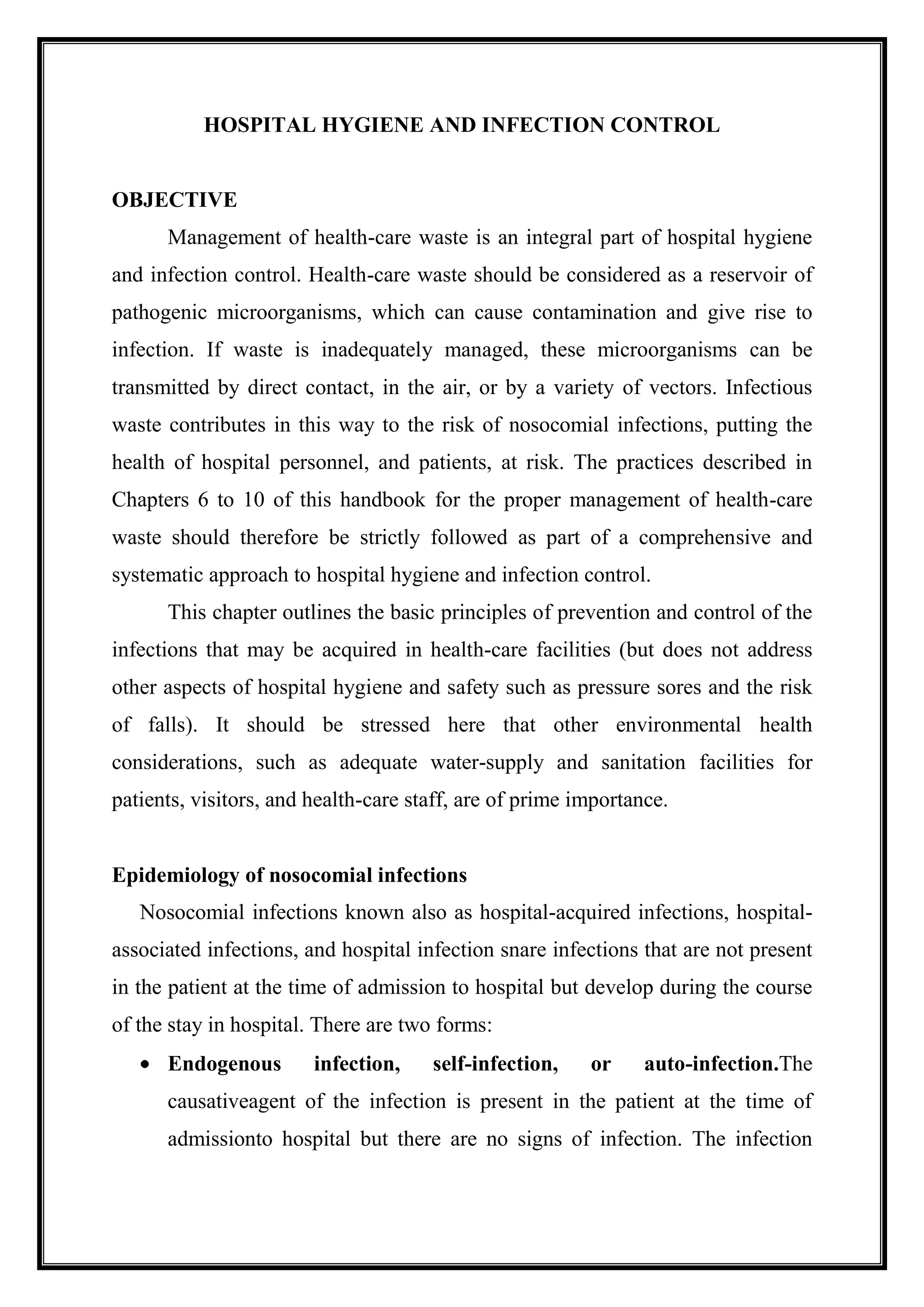 Hospital hygiene and infection control | DOCX