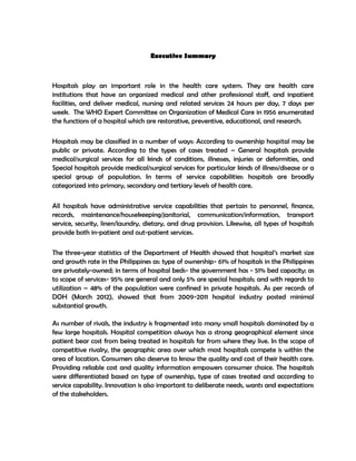 Strategic Management Paper - Hospital industry analysis | PDF