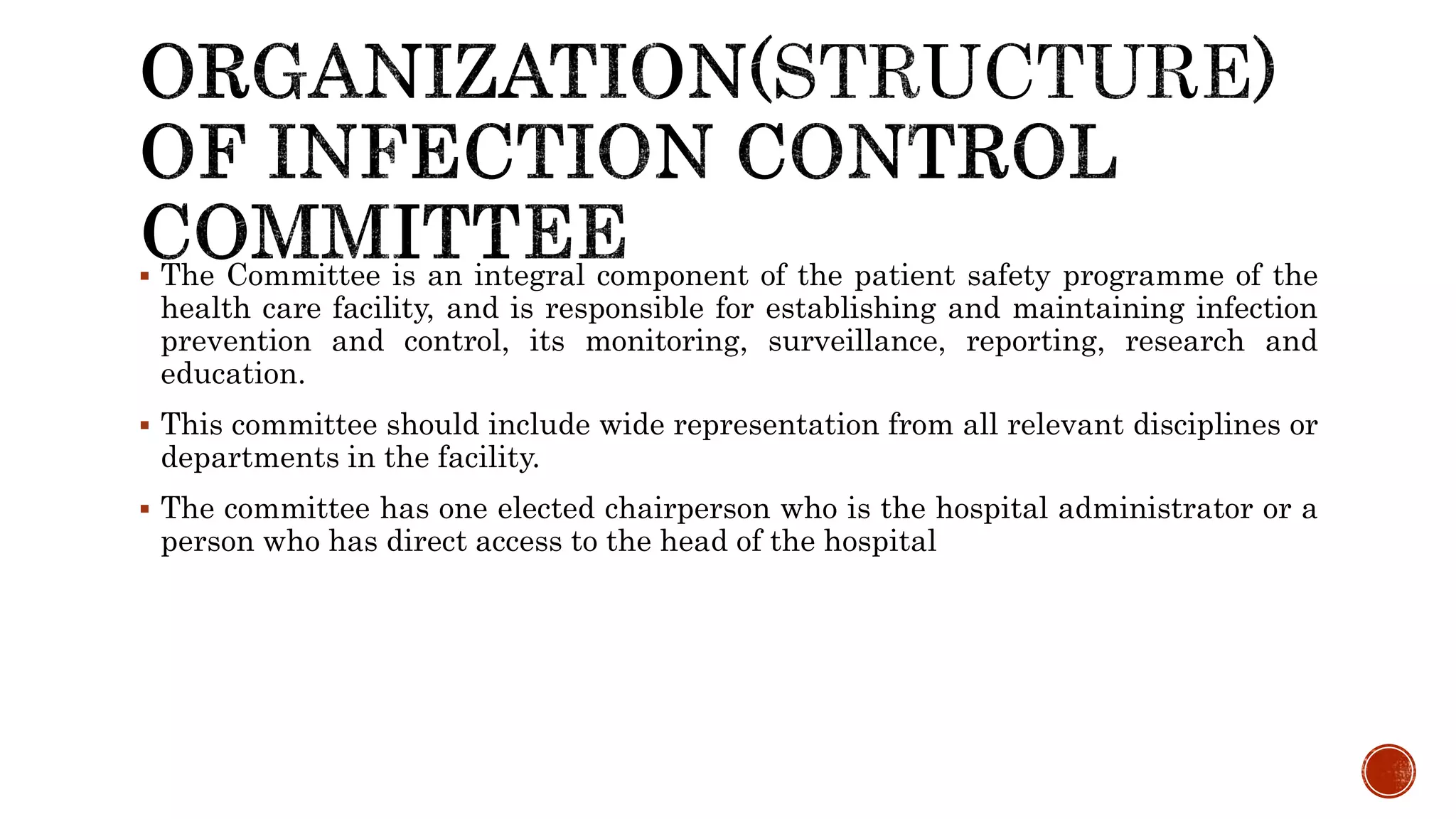Hospital infection control committee | PPTX