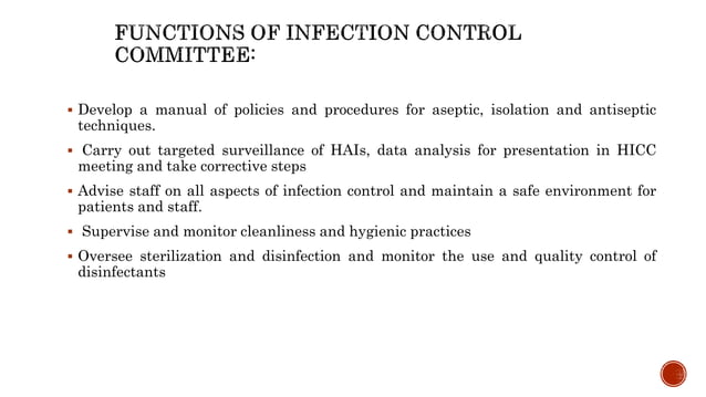 Hospital infection control committee | PPTX