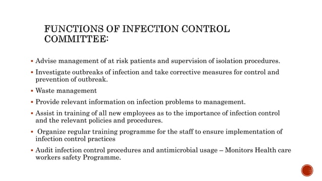 Hospital infection control committee | PPTX