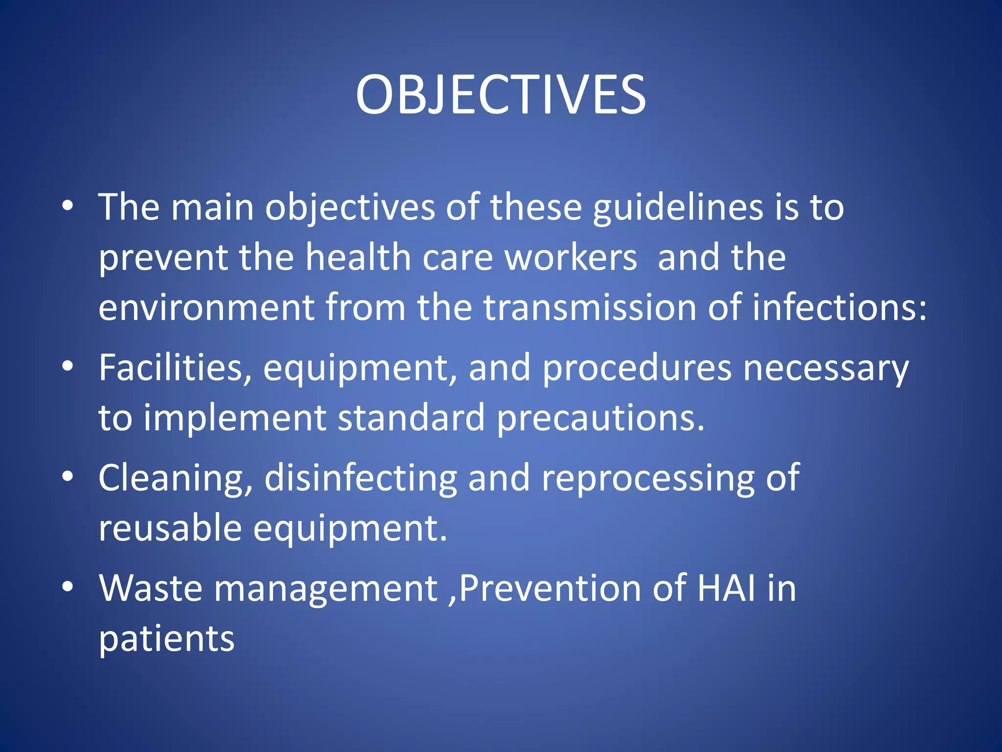 Hospital infection control guidelines | PPTX