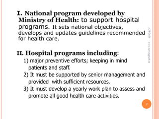 Hospital Infection Control Programme | PDF