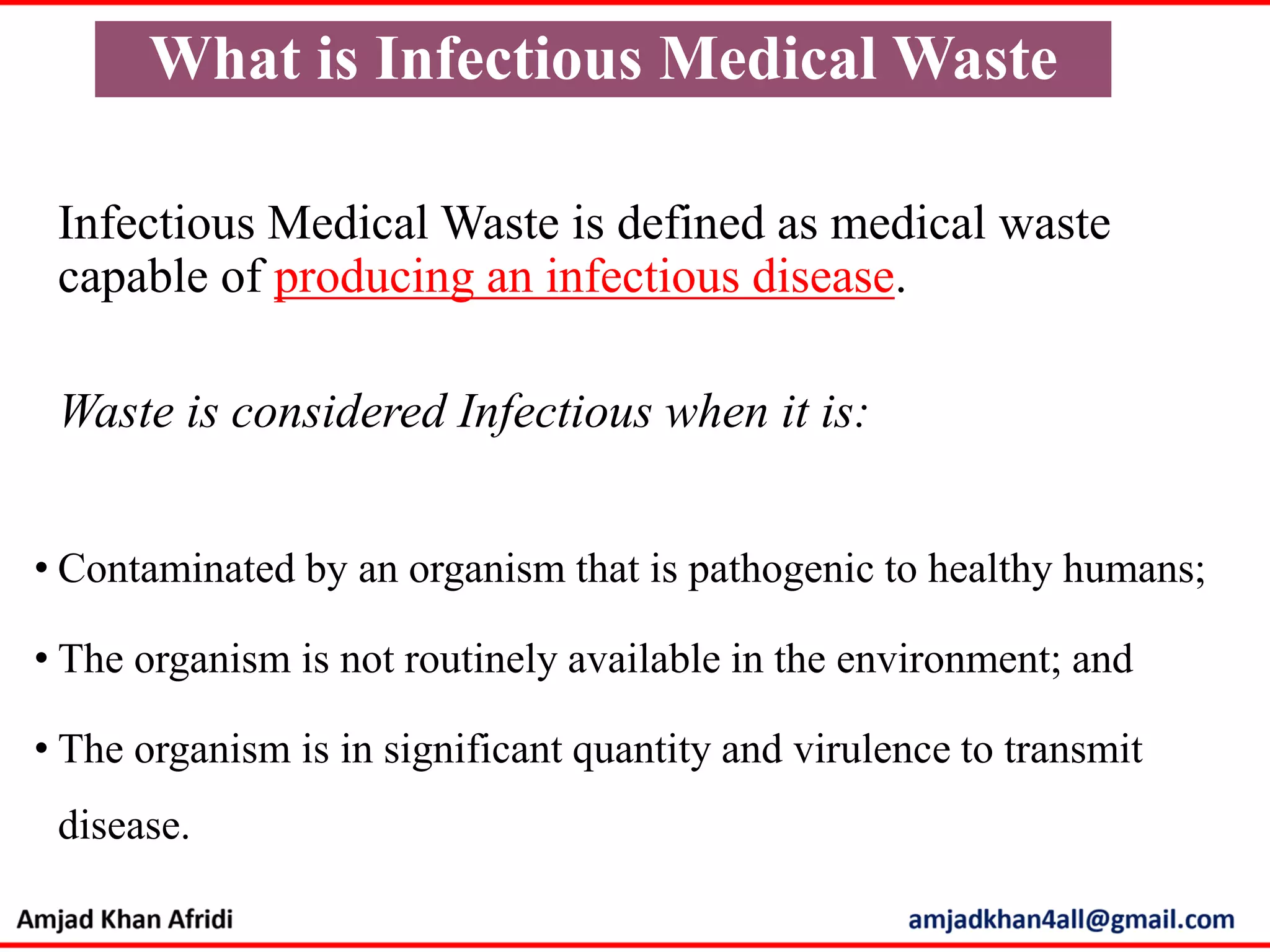 Introduction to Hospital Infectious Materials Waste Management | PPTX