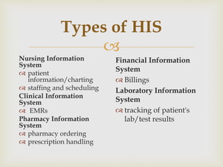 Hospital information system for Nurses | PPTX
