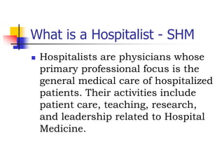 Hospitalist presentation final ppt | PPTX