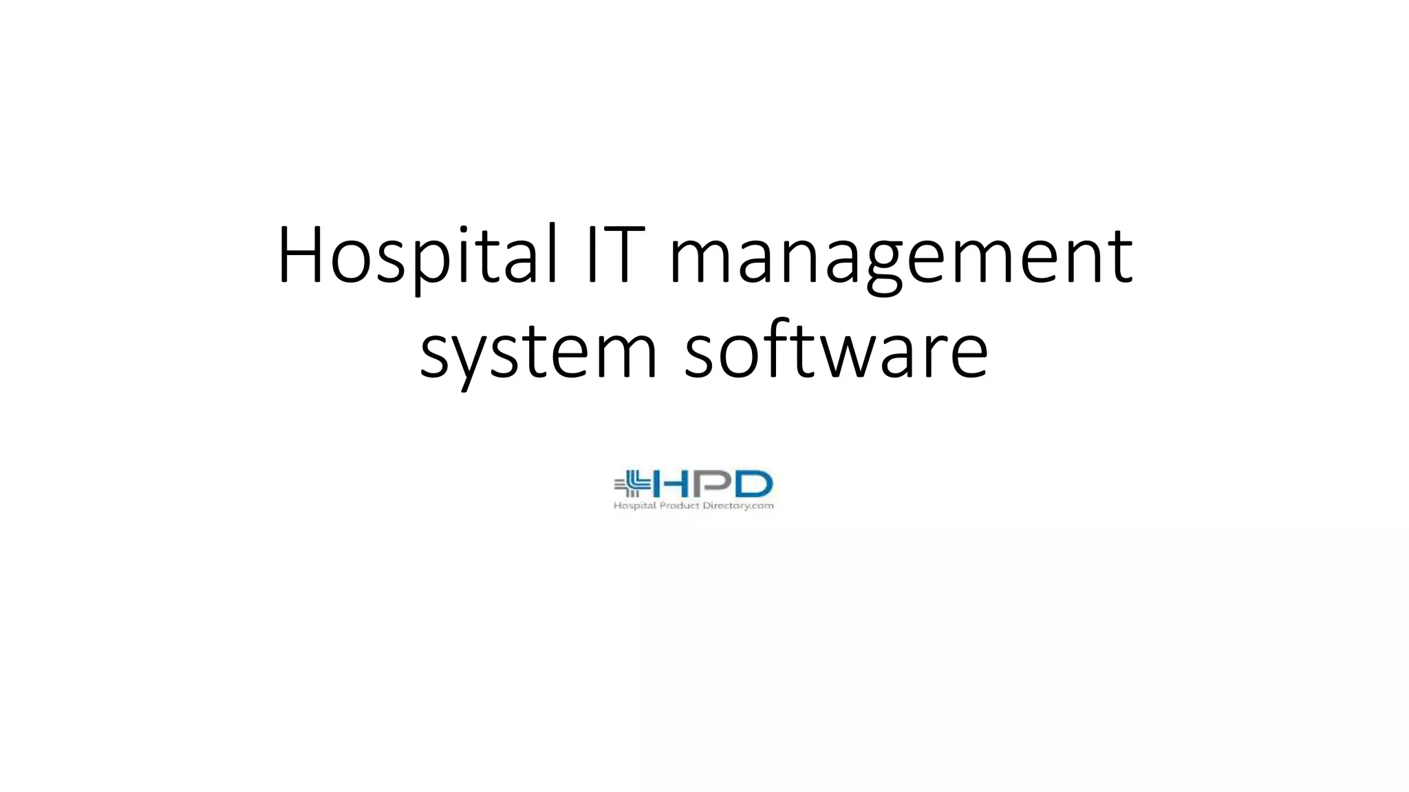 Illustration of Hospital IT Management System Software Interface | PPTX