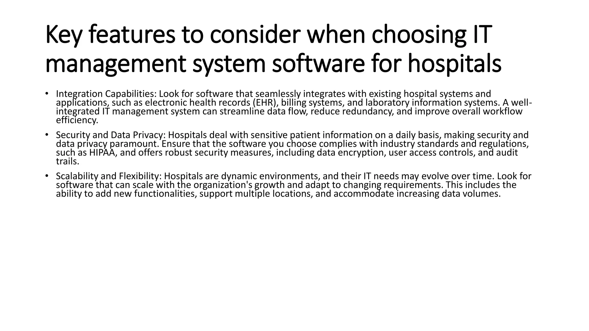 Illustration of Hospital IT Management System Software Interface | PPTX