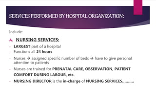 Hospital – its functions, types and organization- By rxvichu !!! :) | PPTX