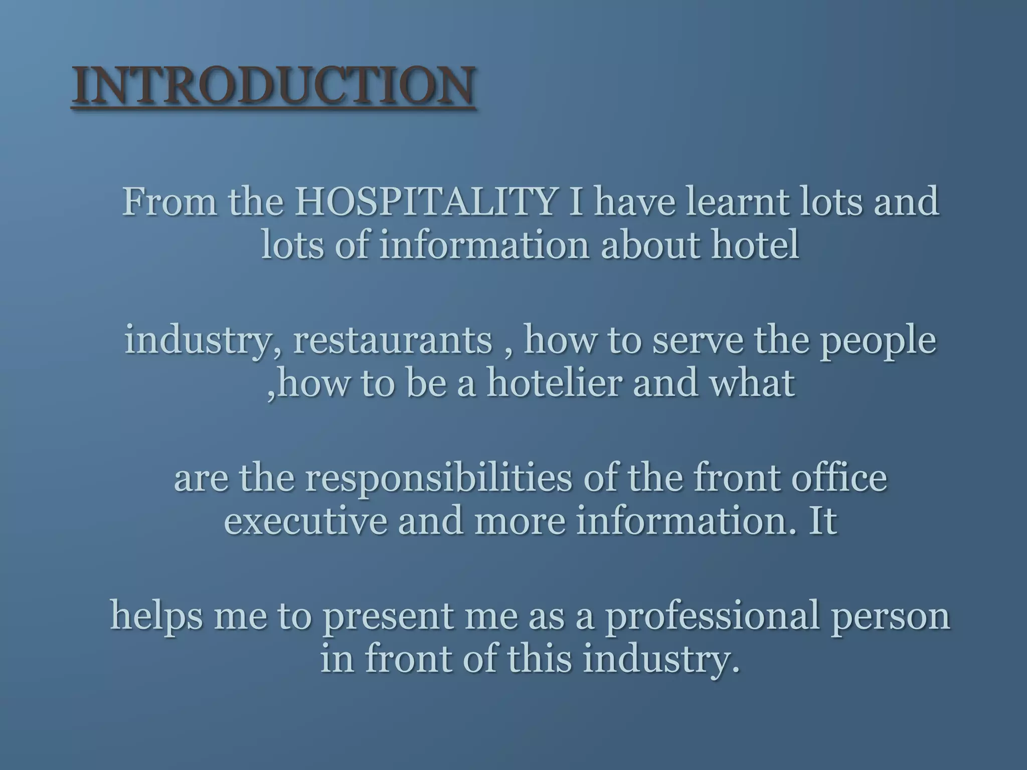 Hospitality | PPT