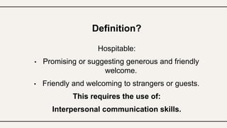 Hospitality Training for Hotel Industries | PPTX