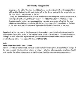 Hospitality 2 assignments-written | DOCX