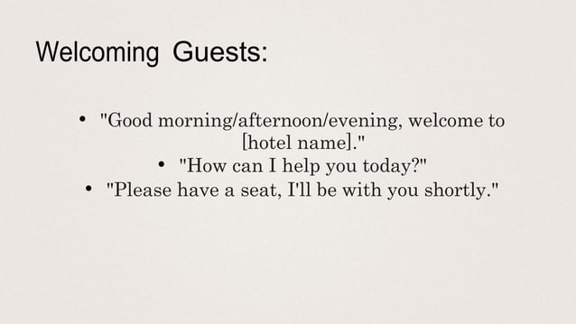 English for Hospitality: Elevating front desk communication | PDF