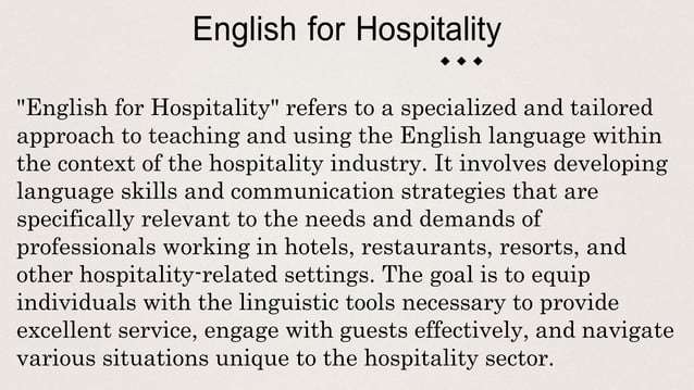 English for Hospitality: Elevating front desk communication | PDF