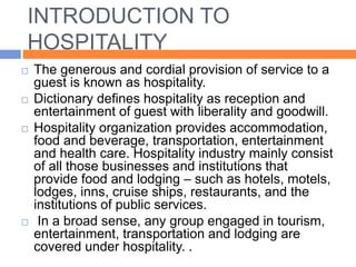 Hospitality industry | PPTX