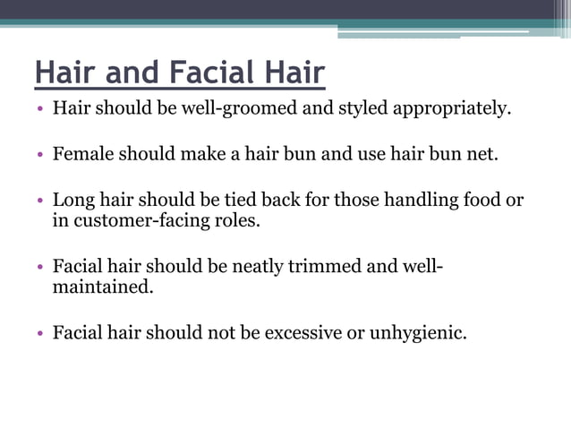 HOSPITALITY INDUSTRY GROOMING STANDARDS.pptx | Hair Care | Beauty