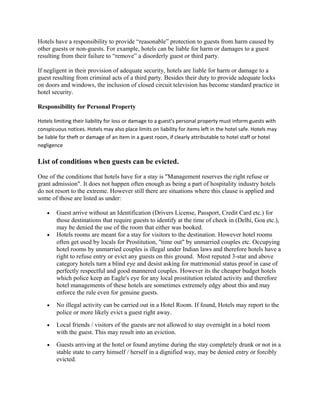 Hospitality law. | DOC