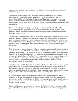 Hospitality law. | DOC