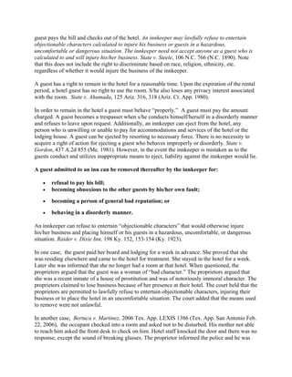 Hospitality law. | DOC