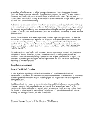 Hospitality law. | DOC