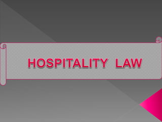 Hospitality law | PPTX
