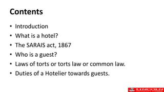 Hospitality law | PPTX