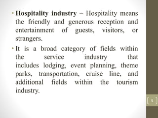 An Introduction to Tourism & Hospitality Industry in India | PPTX