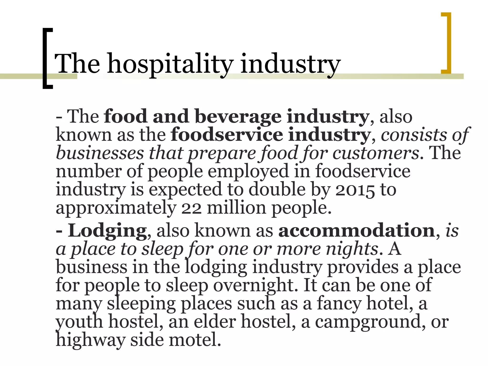 Hospitality management | PPT