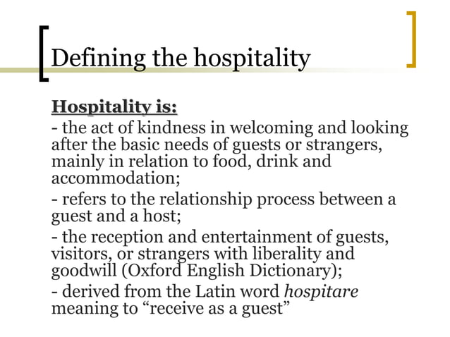 HOSPITALITY MANAGEMENT.pptx for hospitality | PPT