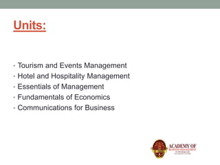 Hospitality management in abms university | PPT