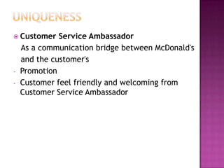 Hospitality mc donald | PPTX