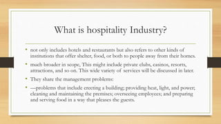 What is Hospitality operation management | PPTX