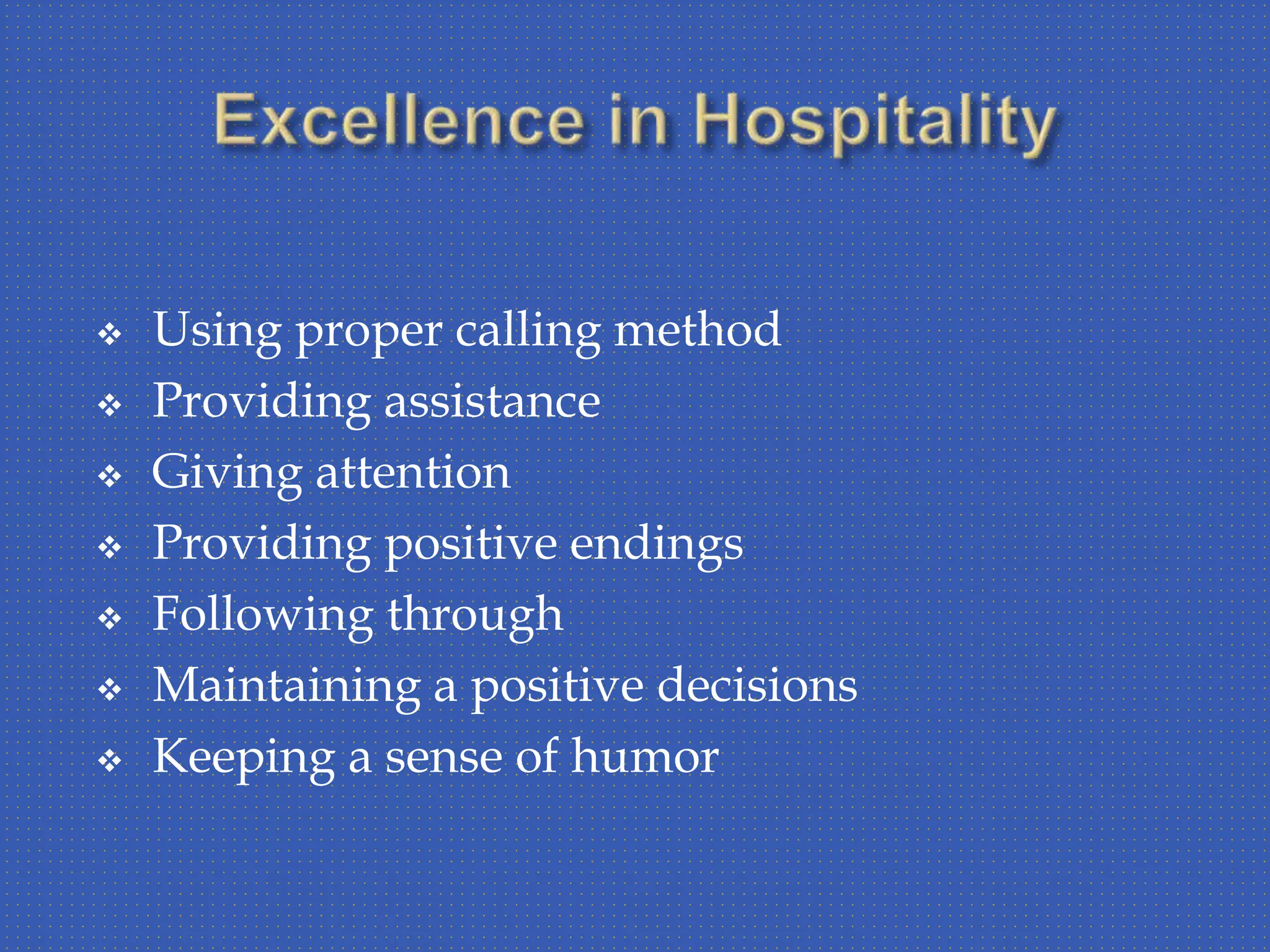 Hospitality ppt | PPT