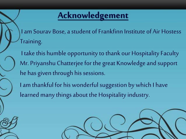 Hospitality PPT by Sourav Bose | PPTX