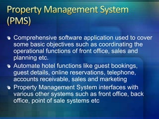 Management Information Systems in Hospitality Sector | PPTX