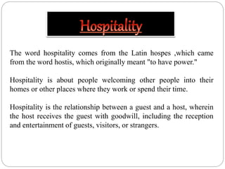 Hospitality sector | PPTX