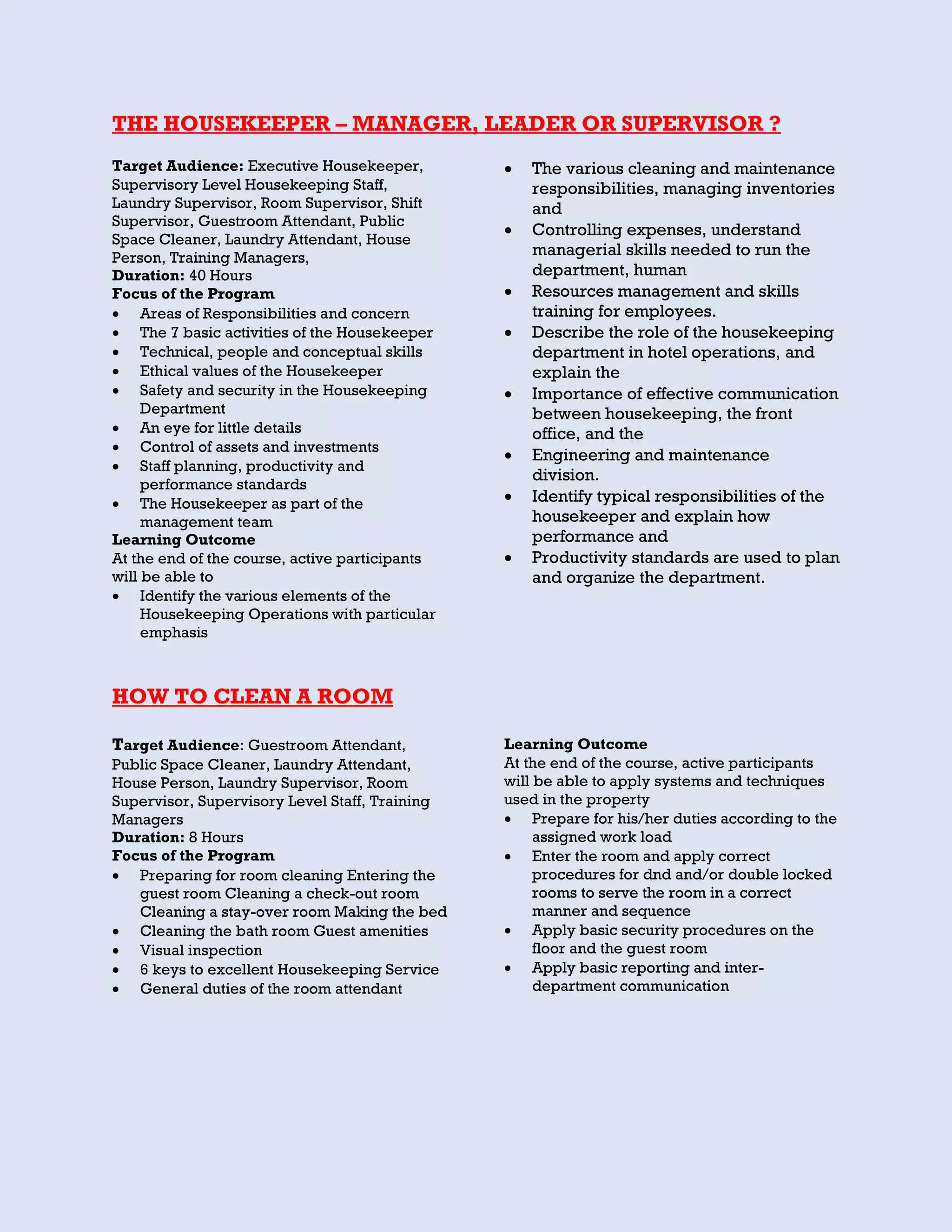 Hospitality Skill Development Courseware | PDF