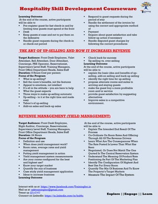 Hospitality Skill Development Courseware | PDF