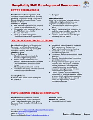 Hospitality Skill Development Courseware | PDF
