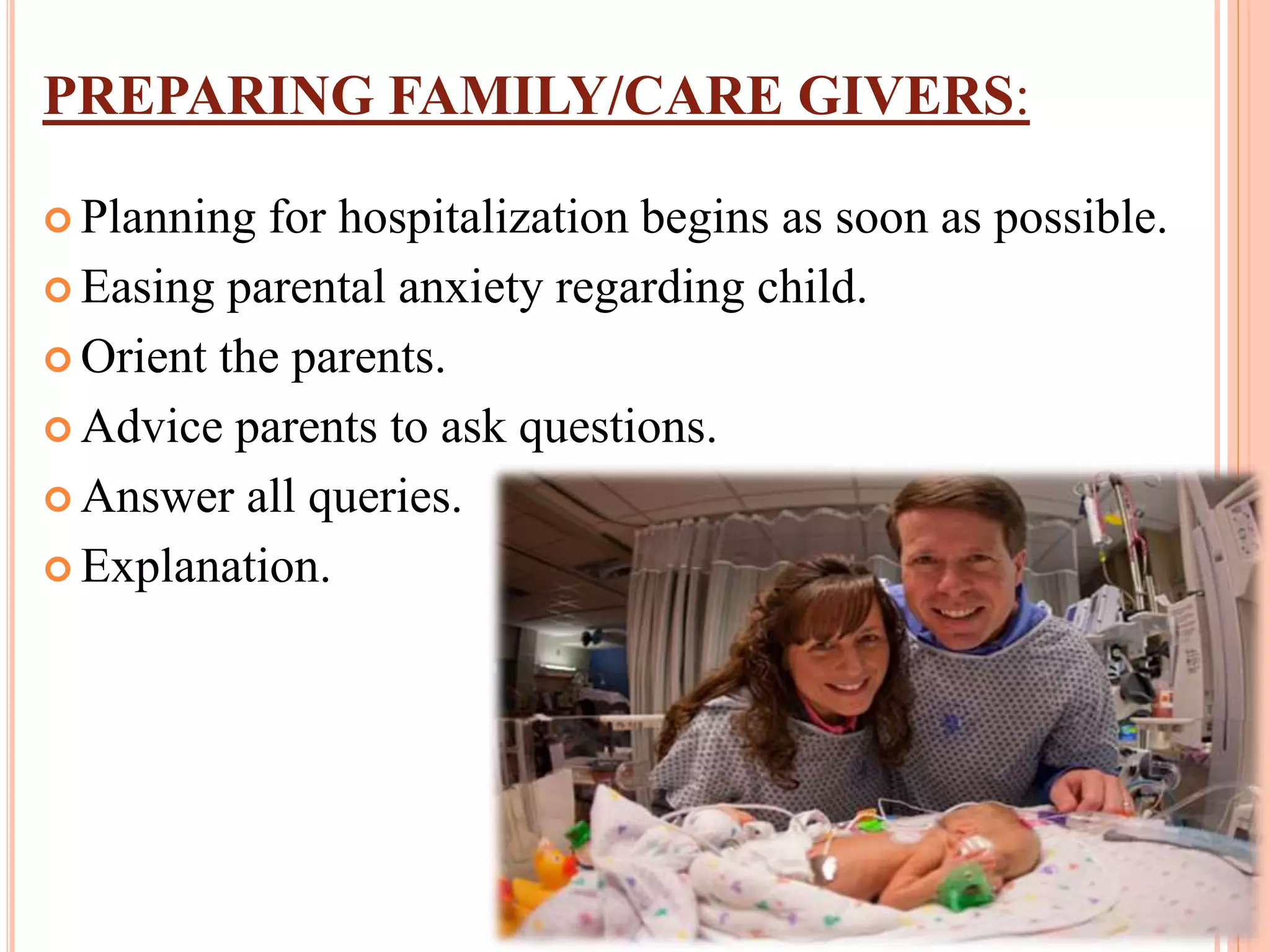 HOSPITALIZATION: Effect on children and their parents | PPTX
