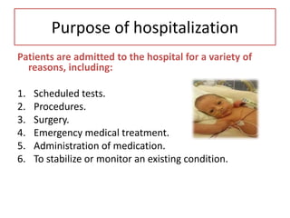 Hospitalization in children | PPTX