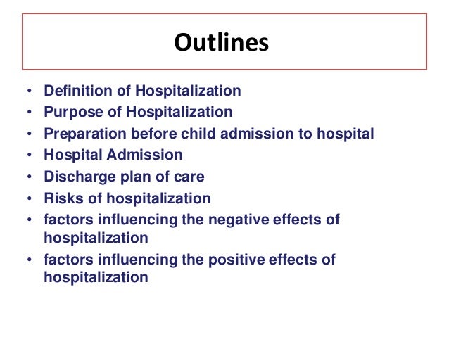 Hospitalization Meaning