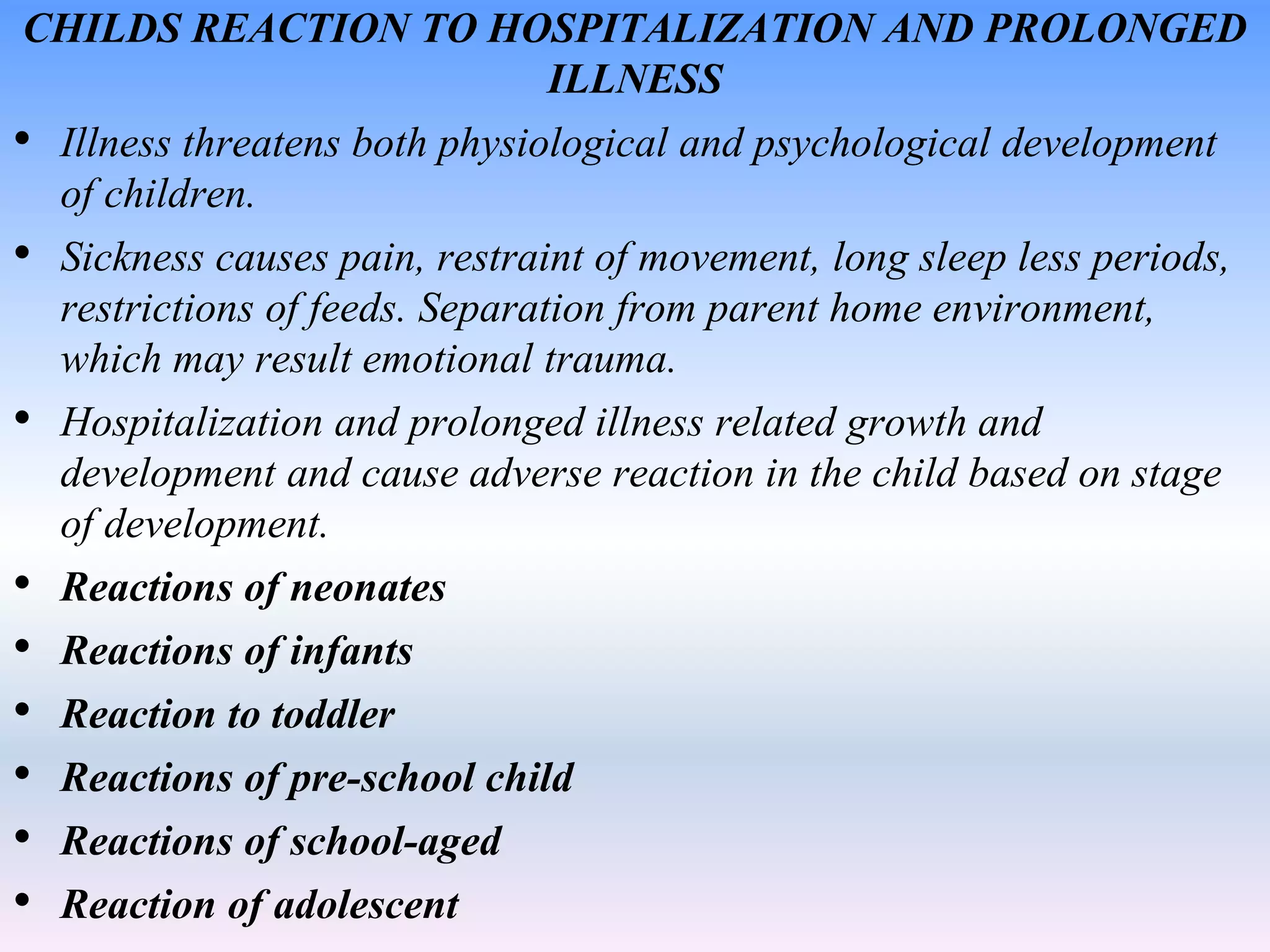 Hospitalized child | PPTX