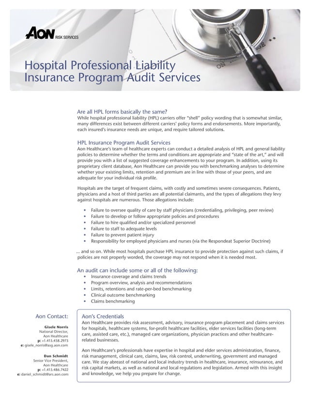 Hospital Liability Audit Services | PDF