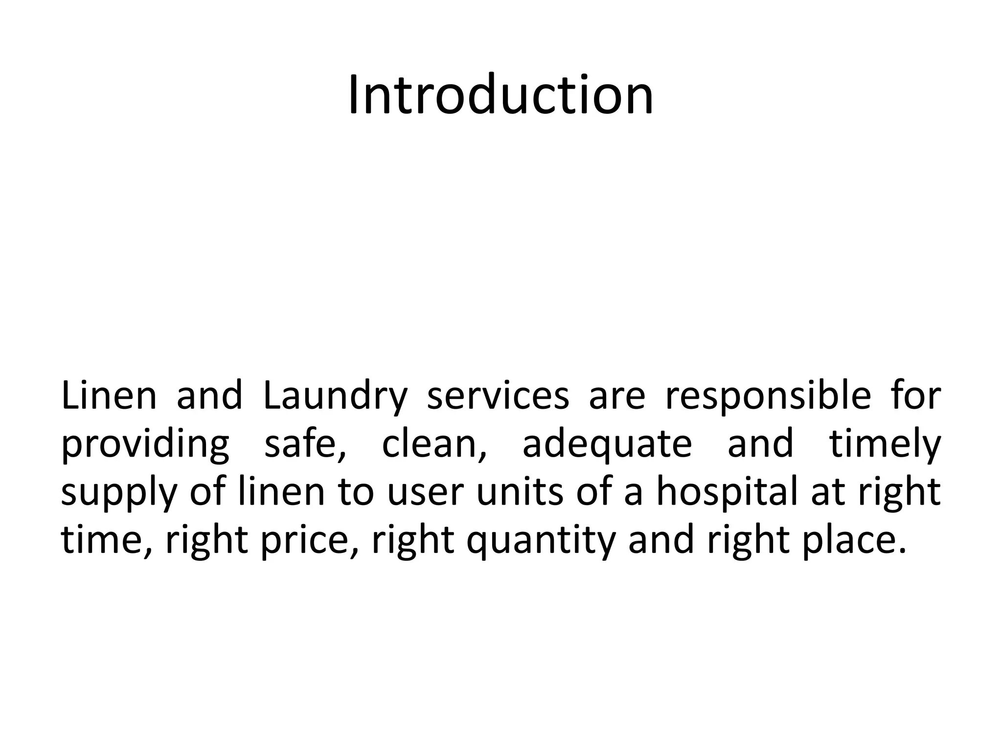 Hospital Linen and Laundry Services | PPTX