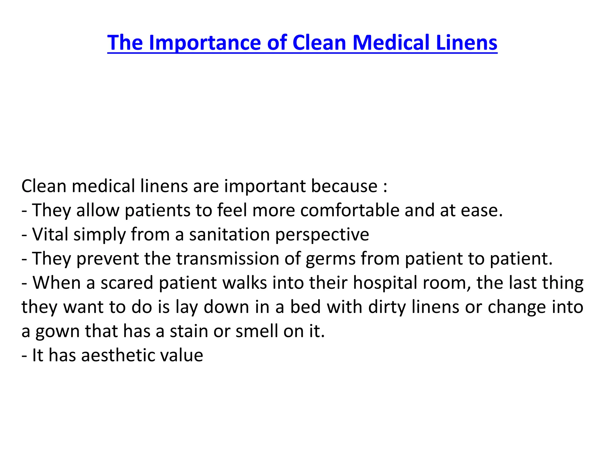 Hospital Linen and Laundry Services | PPTX